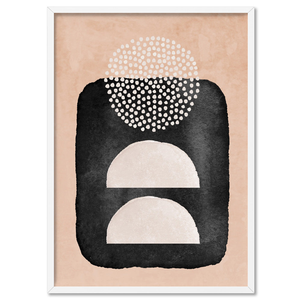 Boho Poster. Modern Wall Art with Black & Neutral Watercolor – Print ...