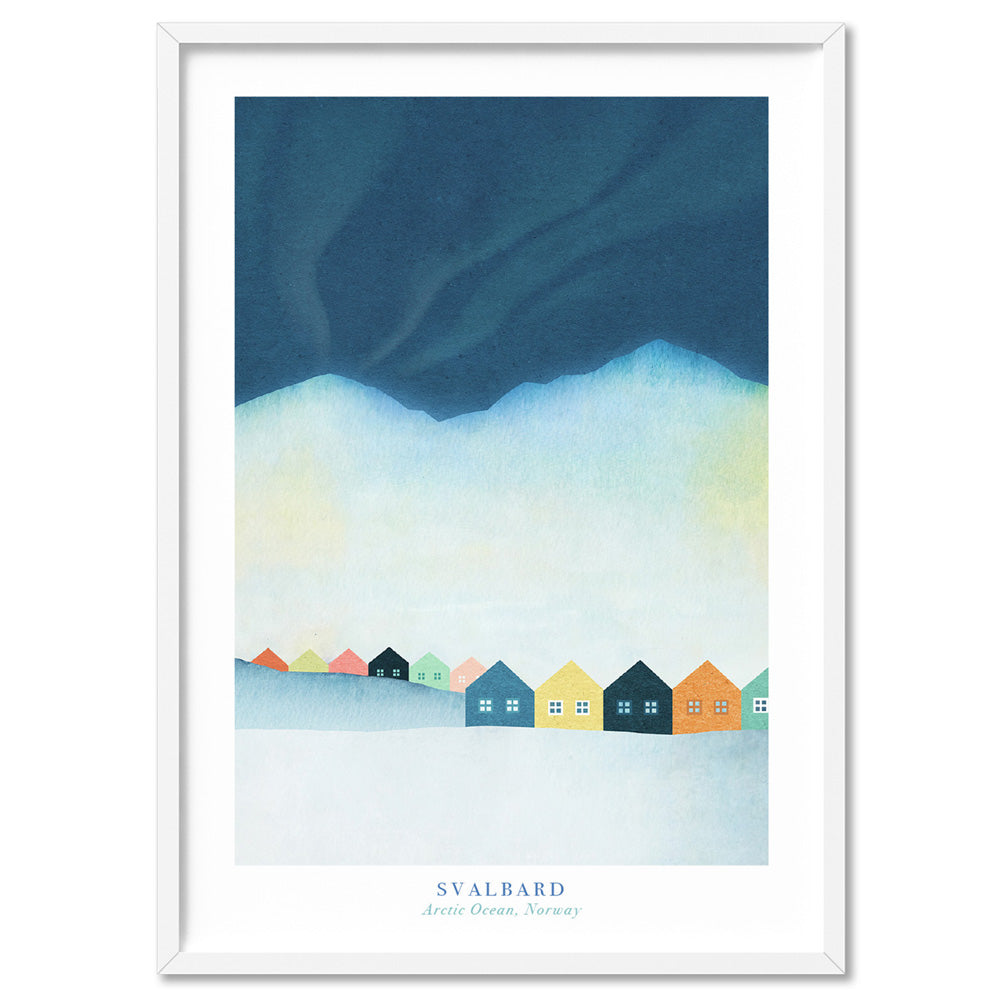 Svalbard Print. Norway Watercolour Poster, Northern Lights – Print and ...