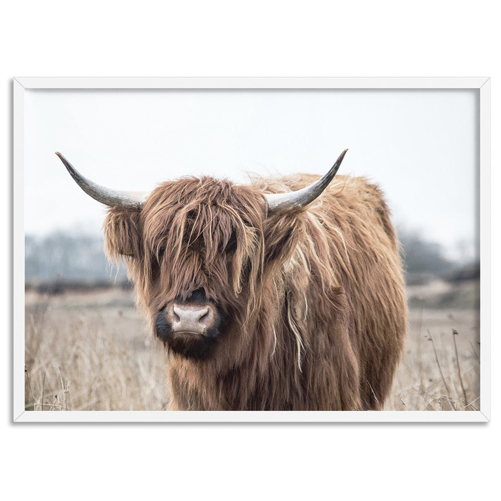 Highland Cow Field Art Print. Scottish Cow Landscape Poster – Print and ...