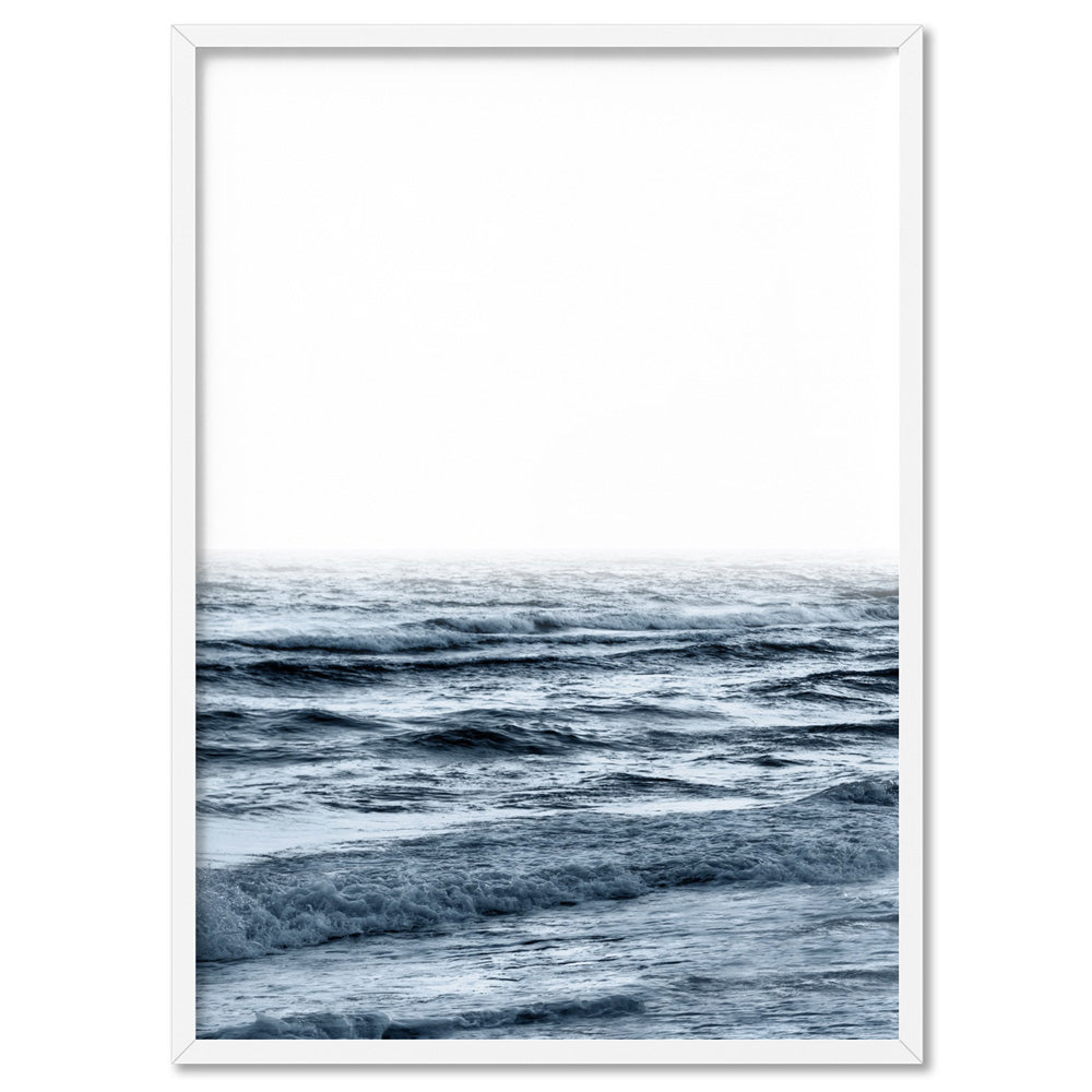 Waves Blue Art Print. Modern Coastal Wall Art Ocean Waves – Print and ...