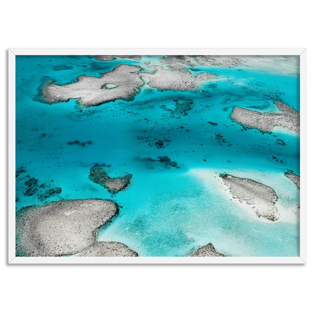 Australian Coral Reef Aerial Art Print. Above Reef Poster – Print and ...