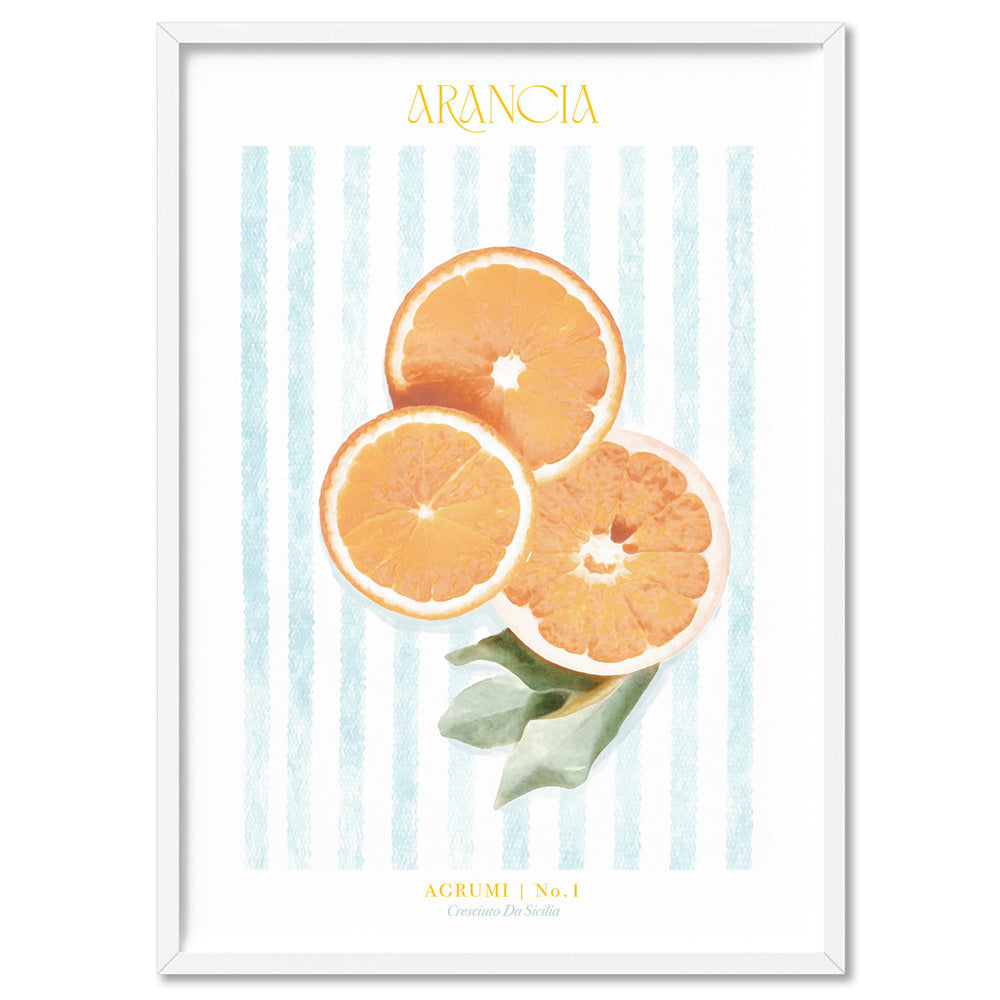 Orange Poster Print. Oranges Wall Art Bistro Style, Stripes – Print and ...