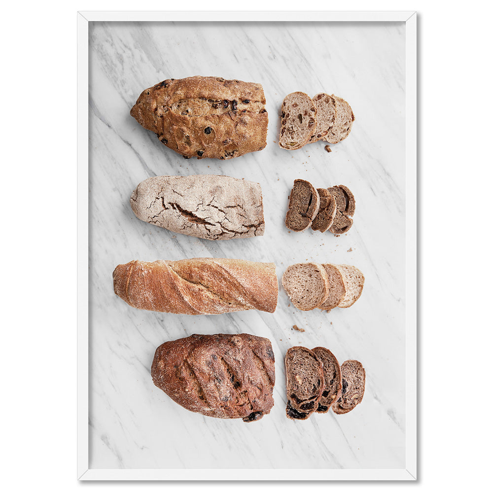 Bread Wall Art. Bread Baguette Loaf Slices Minimal Poster – Print and ...
