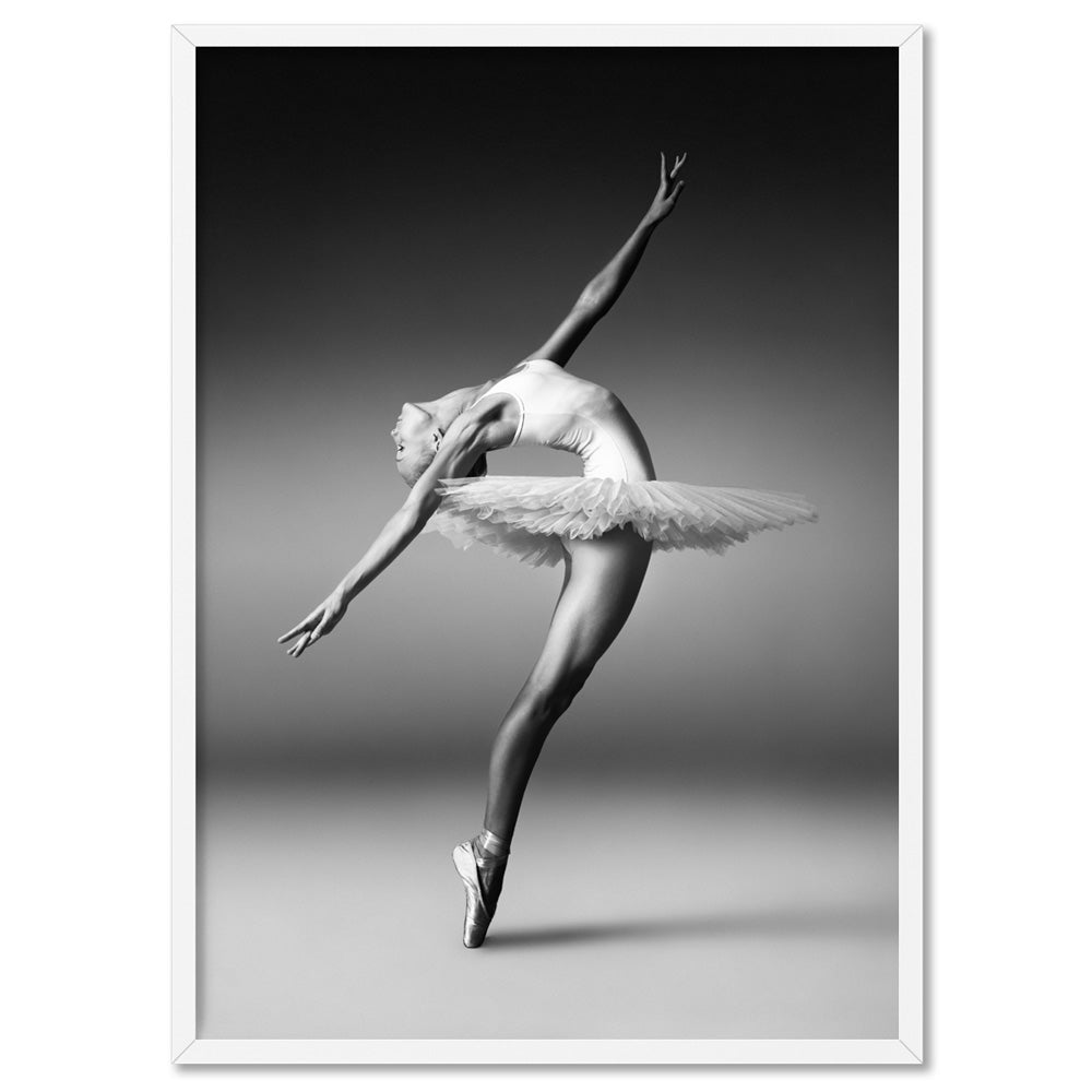 Monochrome Ballet Dancer Art. Ballerina Dancing Tutu Poster – Print and ...