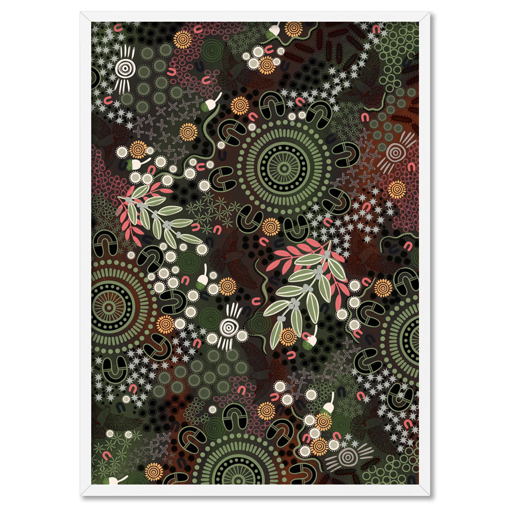 Aboriginal Art Australia Dark Sage Green. Art Leah Cummins – Print and ...