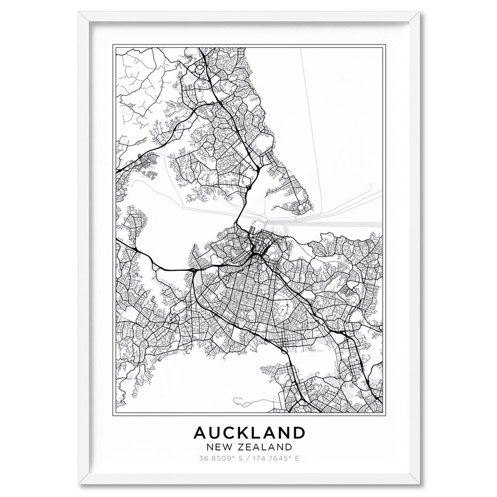 City Map. Auckland Street Map Printed Poster. Minimal Map Print. Custom ...