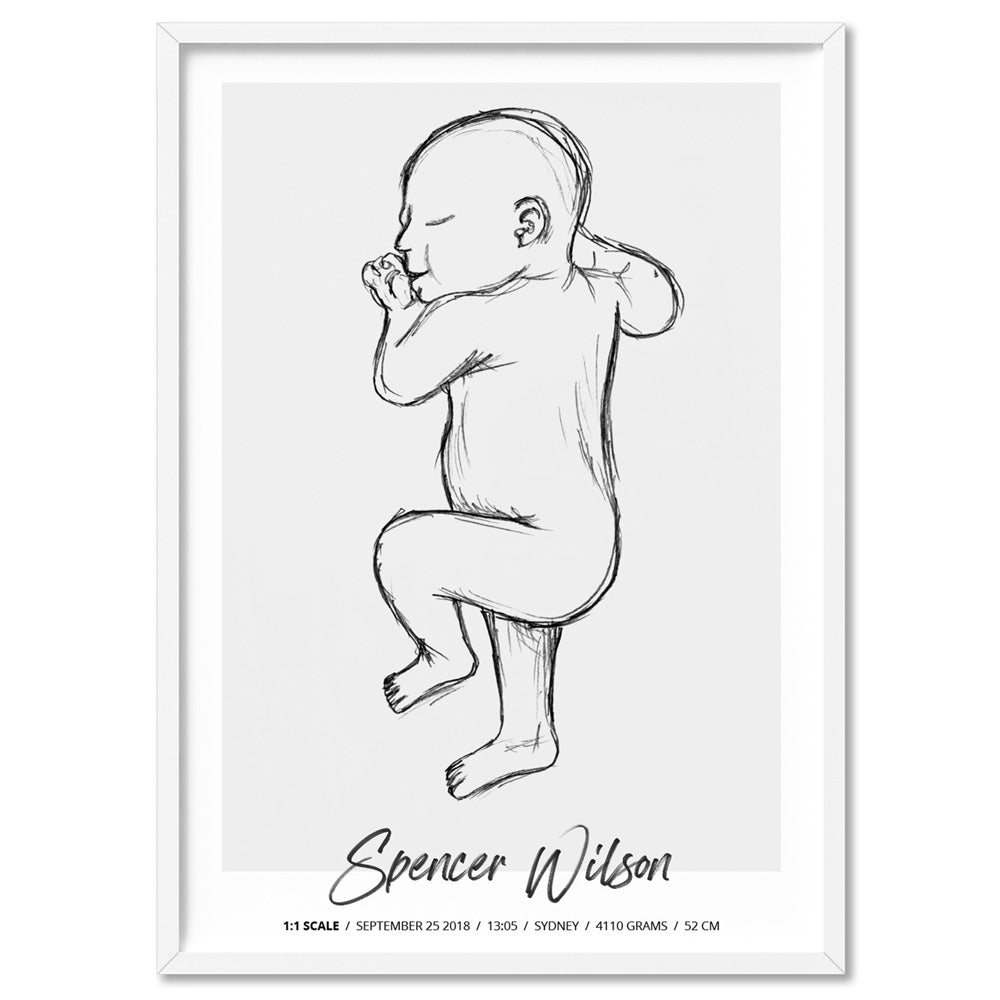 Personalised Baby Birth Print - Custom 1:1 Scale Nursery Art – Print ...
