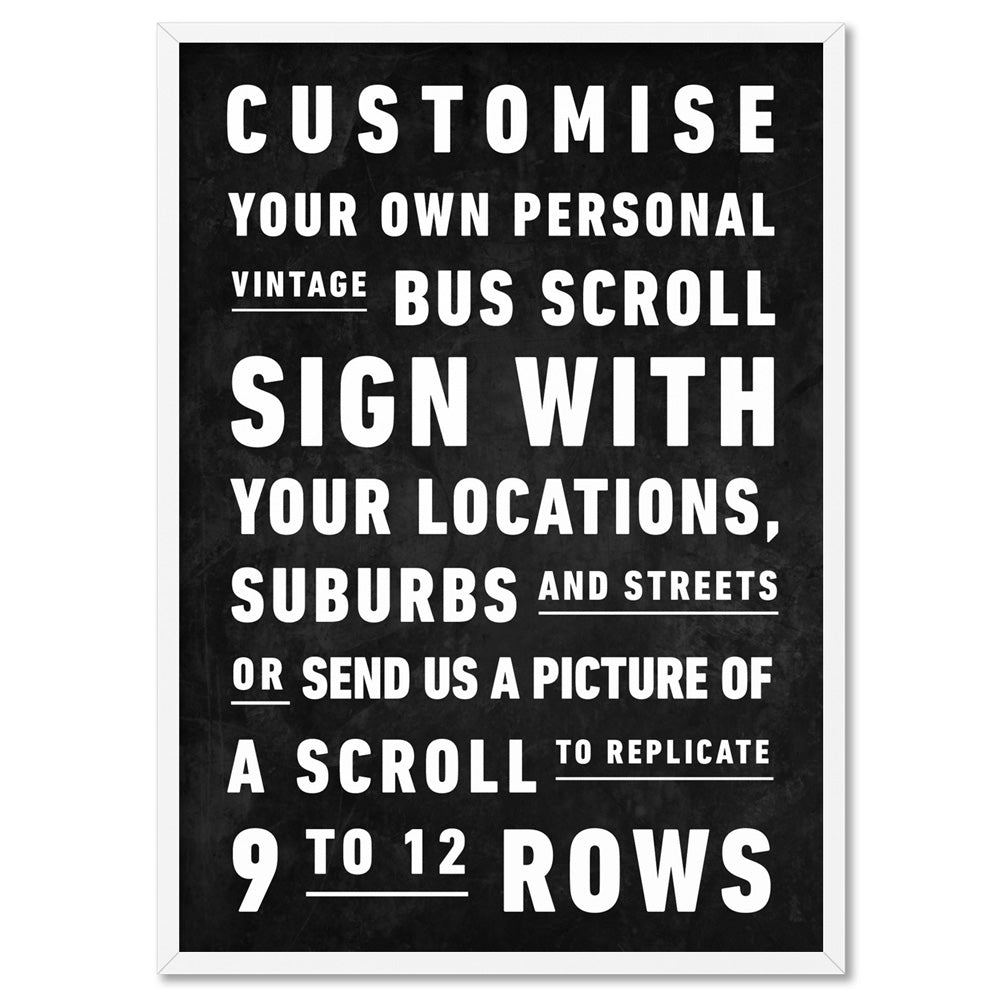 Custom Bus Scroll Print. Your Locations. Personalised Poster – Print ...