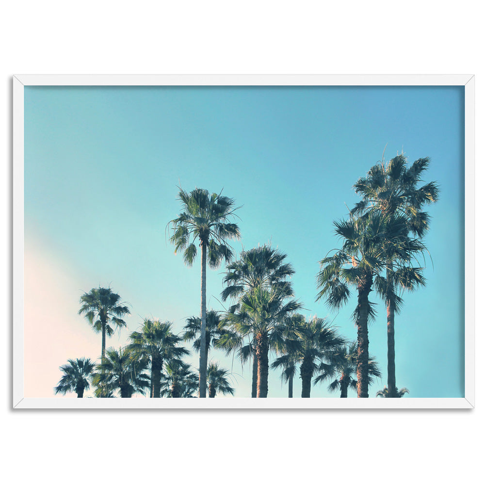 California Art Print. Blue Palms Tropical Wall Decor Poster – Print and ...