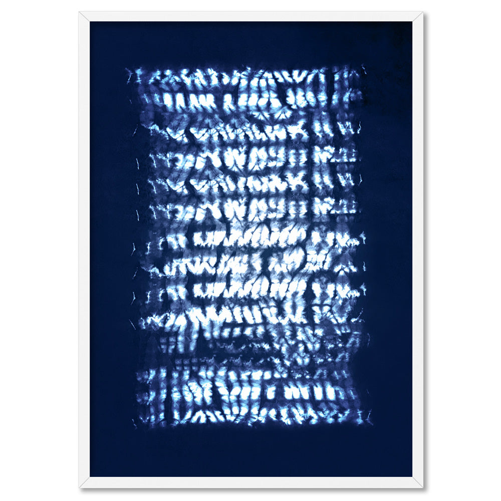Indigo Abstract Shibori Art Print. Navy Blue Tie Dye Poster – Print and ...