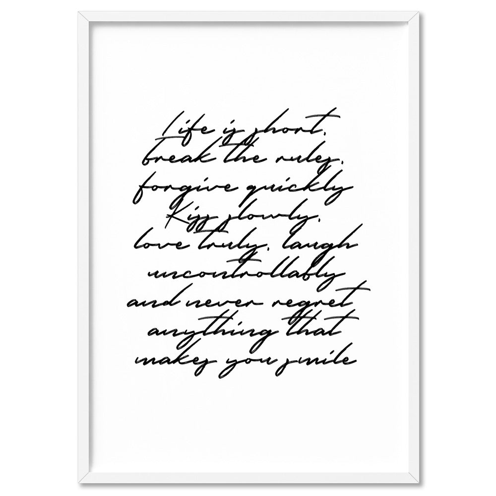 Life is Short Quote Poster. Minimal Typography Scandi Art – Print and ...